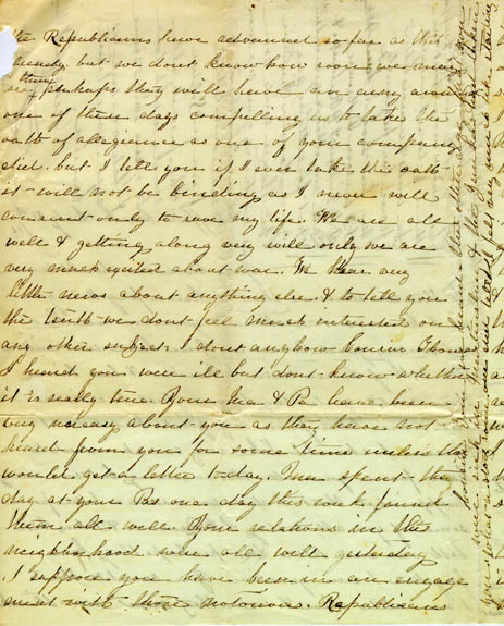Augusta County: Maggie H. Berry to Thomas M. Smiley, July 12, 1861 ...