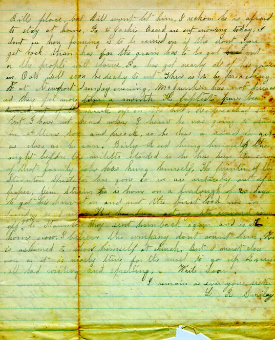 Augusta County: Lettie R. Smiley to Thomas M. Smiley, [1862] — Letters ...