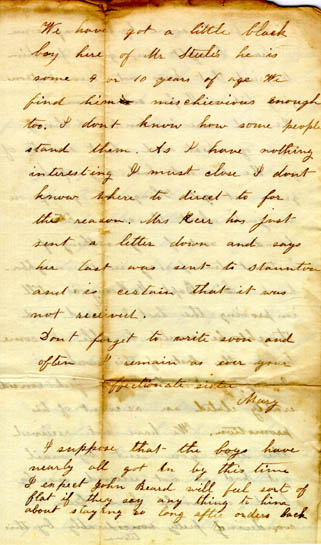 Augusta County: Mary A. Smiley to Thomas M. Smiley, July 25, 1862 ...