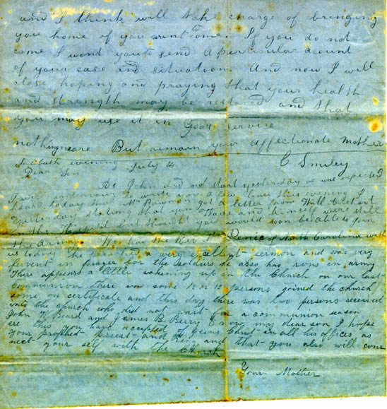 Augusta County: C. Smiley to Thomas M. Smiley, [1861] — Letters — The ...
