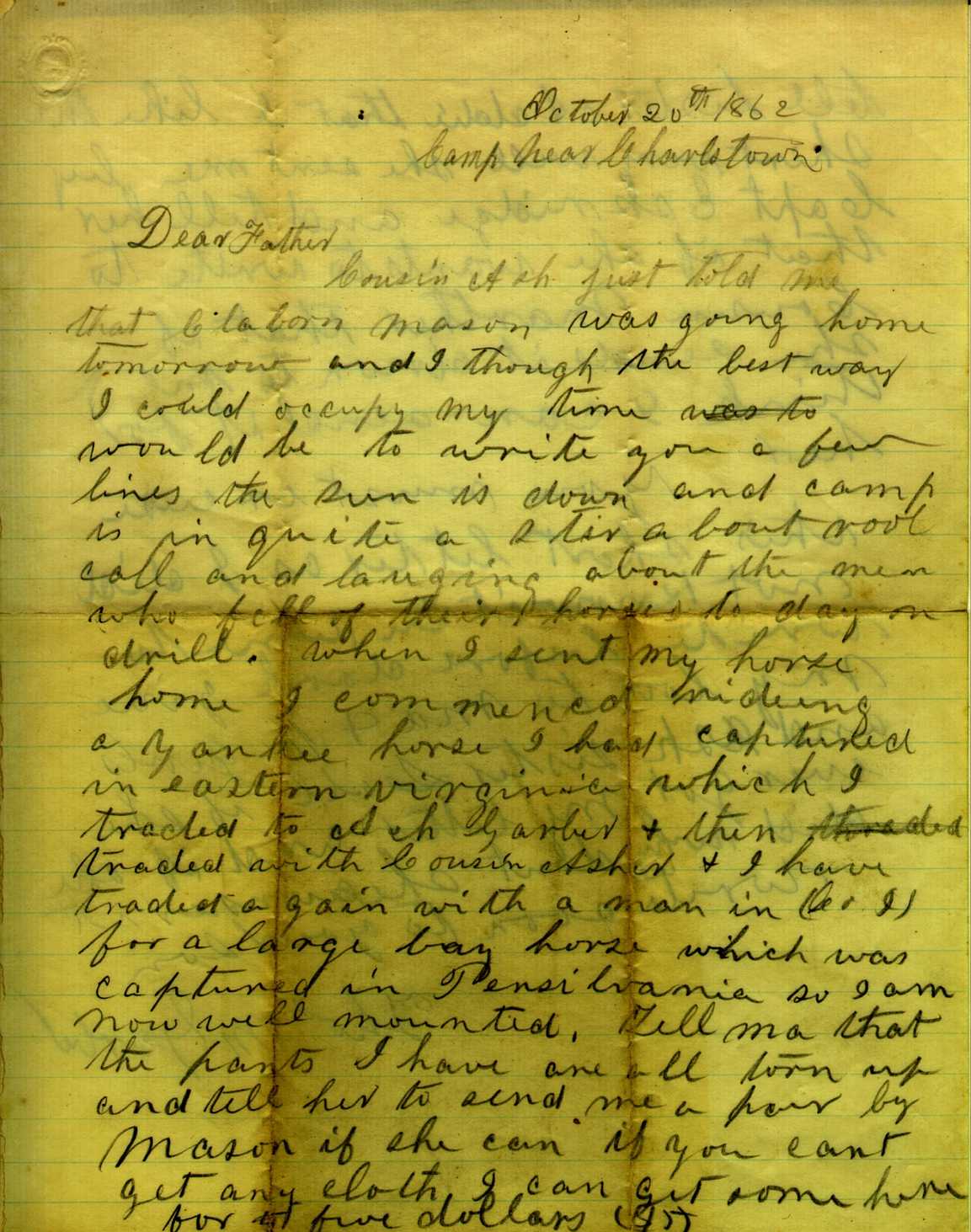 Augusta County: Thomas Garber to Albert Garber, October 20, 1862 ...
