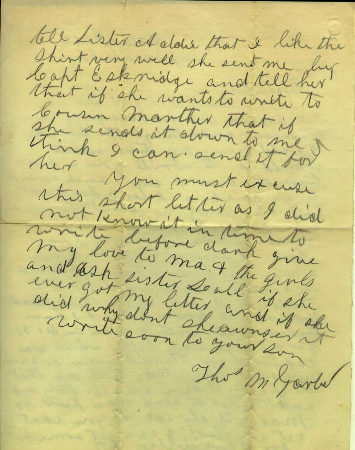 Augusta County: Thomas Garber to Albert Garber, October 20, 1862 ...