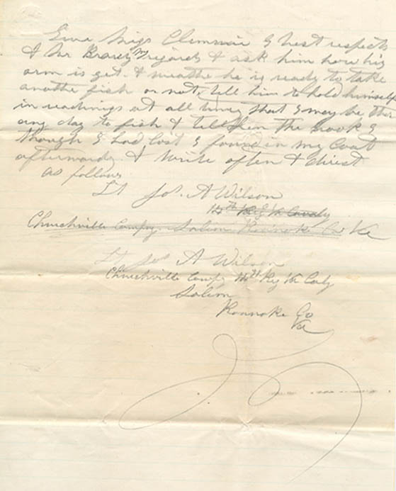 Augusta County: Joseph Alfred Wilson to Bell Wilson, January 21, 1863 ...